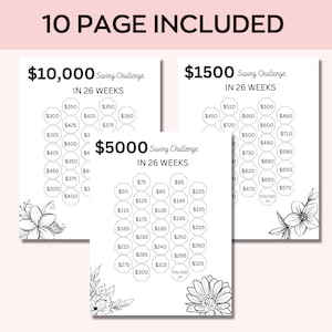 Money Saving Challenge Bundle, Savings Tracker Printables, Savings ...