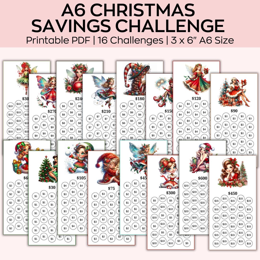 Christmas Savings Challenge Printable, Christmas Low-income Savings ...