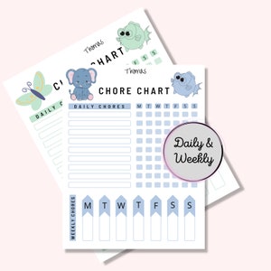 Editable Kids Chore Charts,multiple Kids Daily Checklist Canva,editable ...