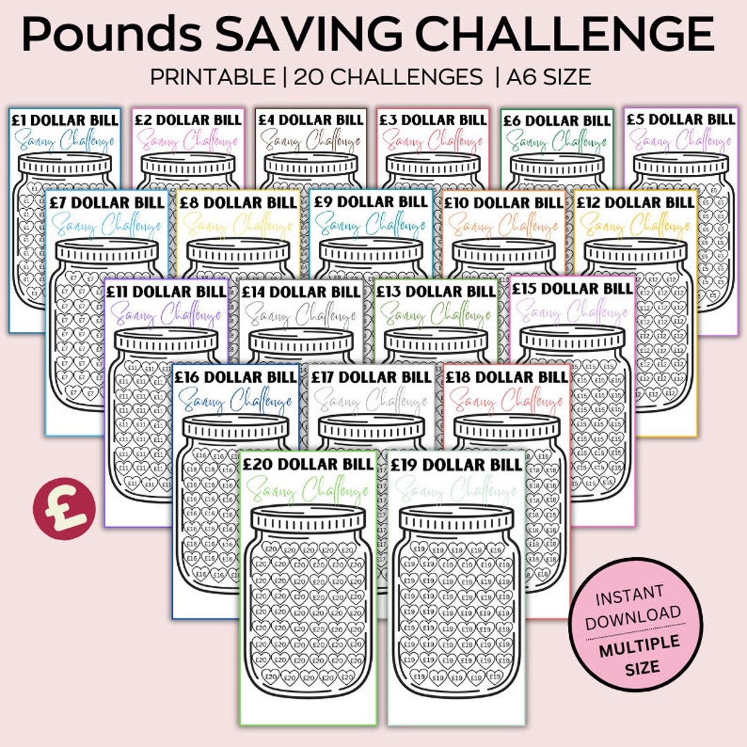 Pounds Savings Challenge Printable,a6 Mini Savings Challenge, Cash ...