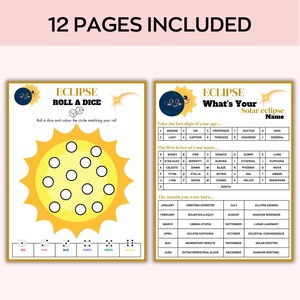 Solar Eclipse Games, Eclipse Worksheets Printable, Solar Activity Ideas ...