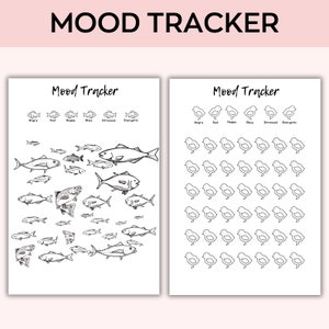 Monthly Mood Trackers Bundle, A5 Printable Journal Pages, Feelings ...