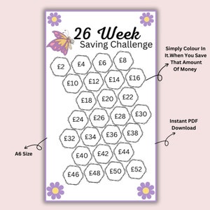 Pounds Savings Challenge Printable Daisy Flower Saving - Etsy