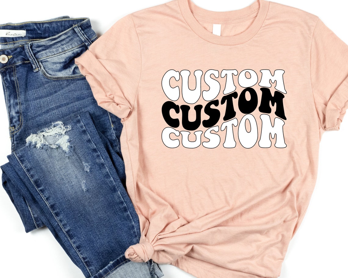 Custom Wavy Stacked SVG Personalized Customized Retro Wavy - Etsy