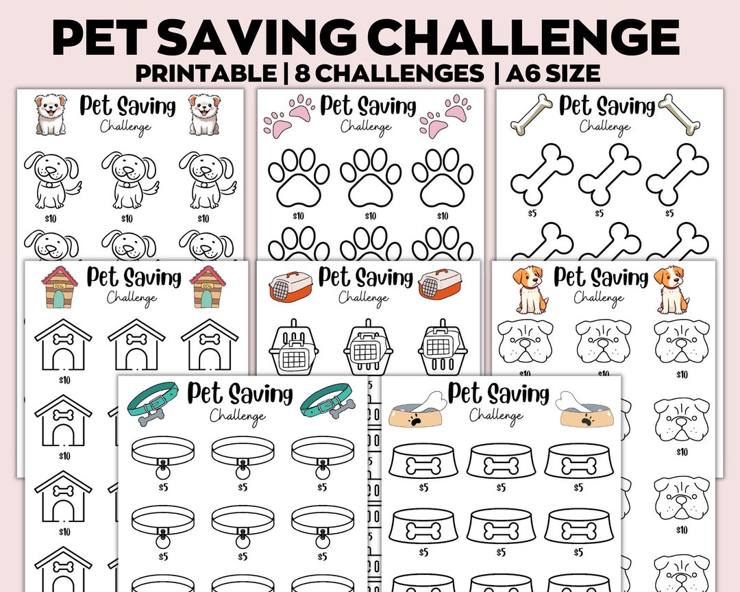 A6 Pets Saving Challenge Cash Envelopes Mini Pet Fund - Etsy