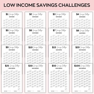 Low-income Savings Challenge Printable, A6 Mini Savings Challenge ...