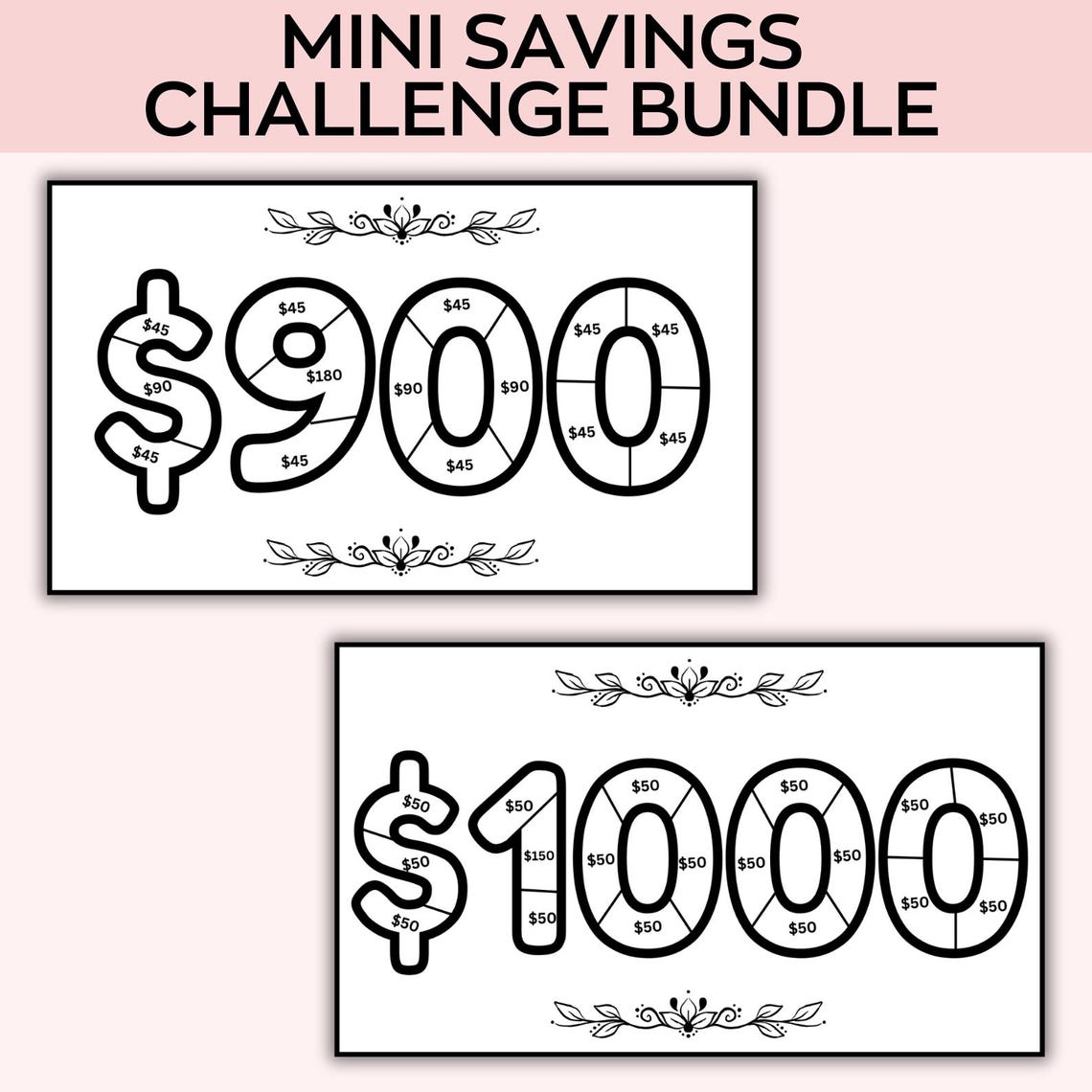 A6 Mini Savings Challenge Bundle, Low-income Savings, Budget Binder ...