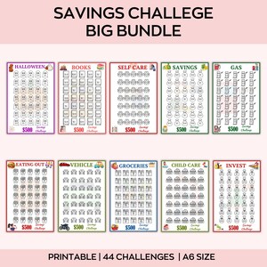 A6 Sized 500 USD Savings Challenge Big Bundle, Savings Challenge ...