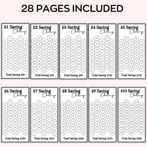A6 Pounds Savings Challenge Printable, Print at Home, Money Tracker ...