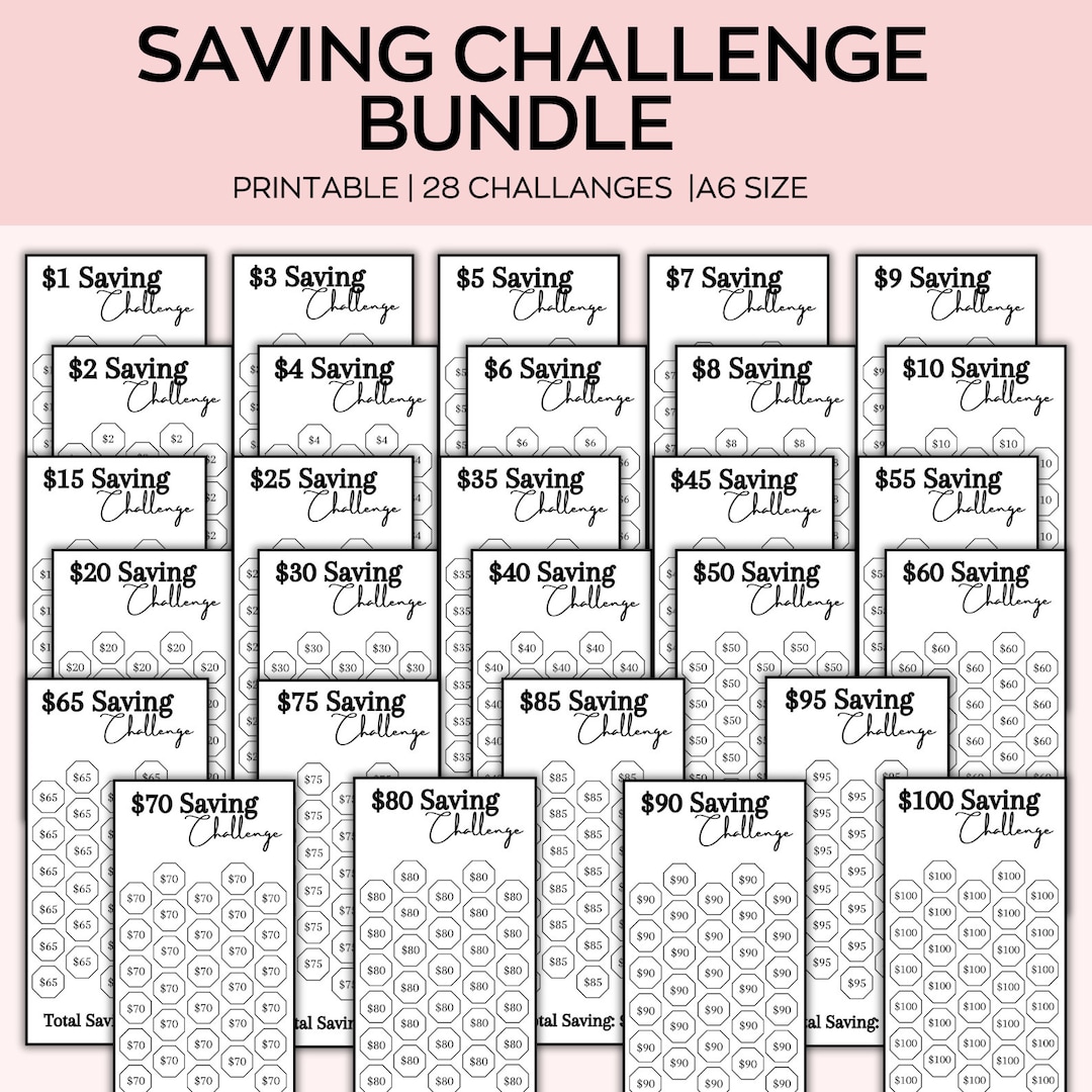 A6 Savings Challenge Printable, Print at Home Saving Money Tracker ...