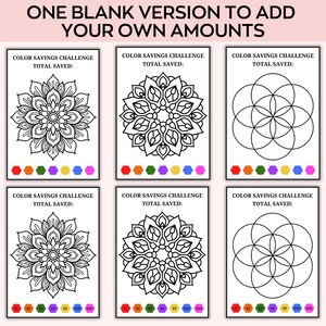 Color-in Savings Bundle Challenges, Low Income Saving Challenges ...