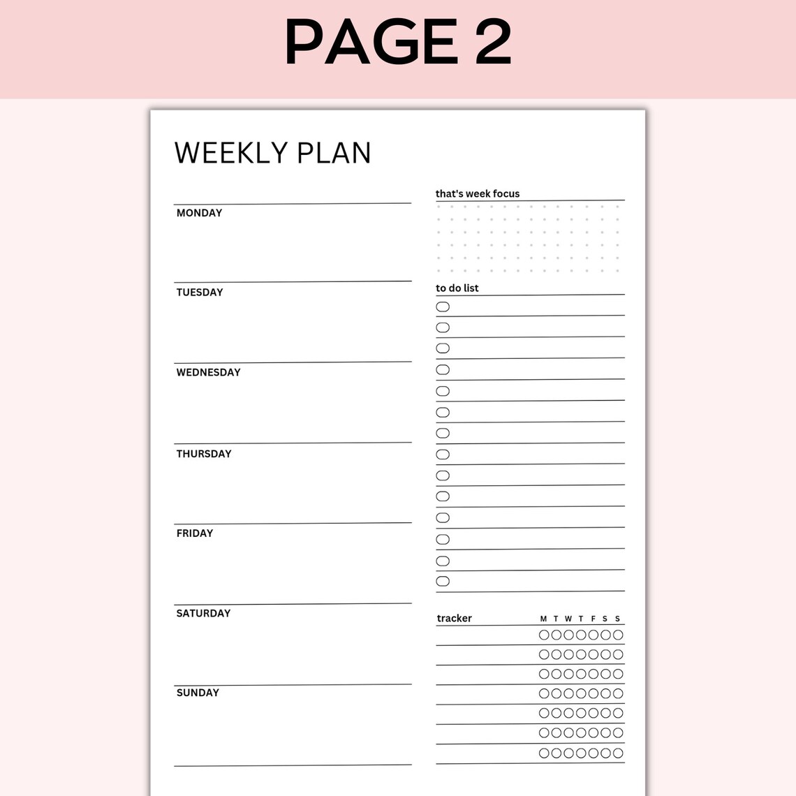 Weekly Planner Printable, Weekly Organizer Journal, Weekly Agenda ...