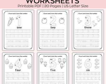 Number Tracing Worksheet, Pre-k, Preschool Worksheet, Kindergarten Math ...