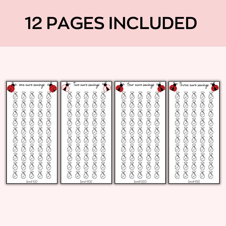 A6 Mini Savings Challenge Bundle Printable,lady Bug Saving Challenge ...