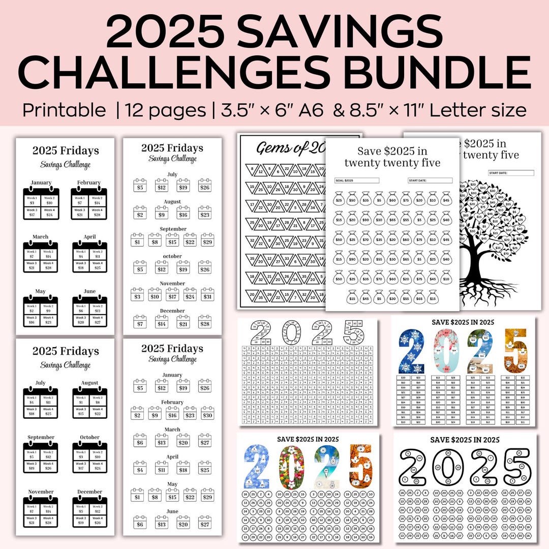 2025 Saving Challenges Save 2025 in 2025, 2025 Savings Challenges Mega ...