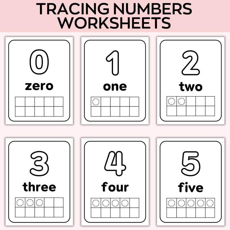 Number Tracing Worksheet, Pre-k Preschool Worksheet, Kindergarten ...