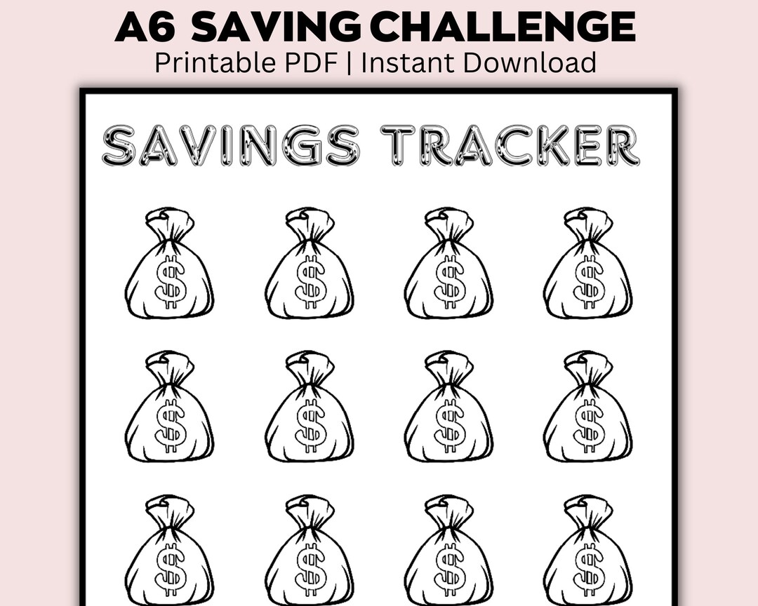 A6 Saving Tracker Mini Savings Challenge Save Dollars Low - Etsy