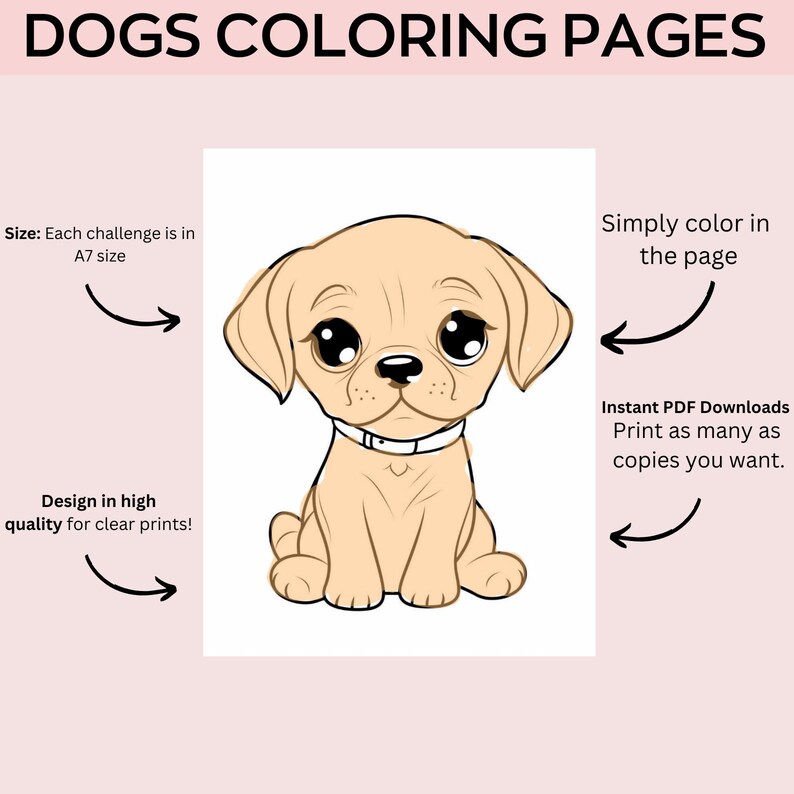 Cute Dogs Coloring Pages for Kids, Dog Coloring Pages, Kids Coloring ...