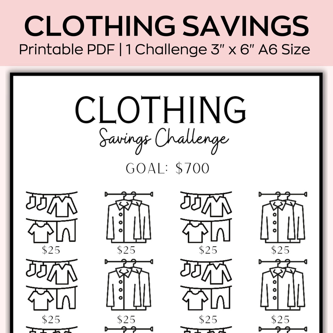 A6 Clothing Savings Challenge, Mini Savings Challenge, Save for Gas ...