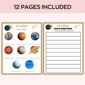 Solar Eclipse Games, Eclipse Worksheets Printable, Solar Activity Ideas ...