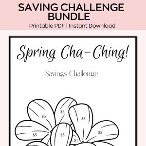 A6 Spring Cha Ching Savings Challenge, Mini Savings Challenge, Save 100 ...