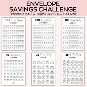 100 Envelope Saving Challenge, A6 Mini Savings Challenge Bundle, Money ...