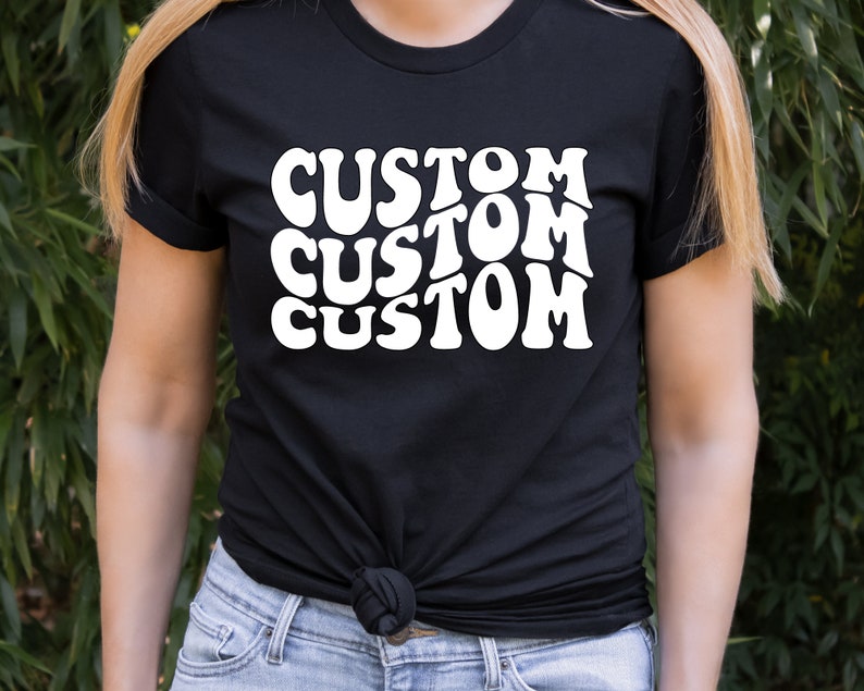 Custom Wavy Stacked SVG Personalized Customized Retro Wavy - Etsy