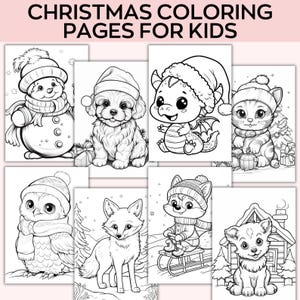 Christmas Coloring Pages, Coloring Book for Kids, Cute Christmas ...