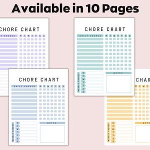 Weekly Chore Chart Printable, A4 Daily Responsibility Chart for Kids ...