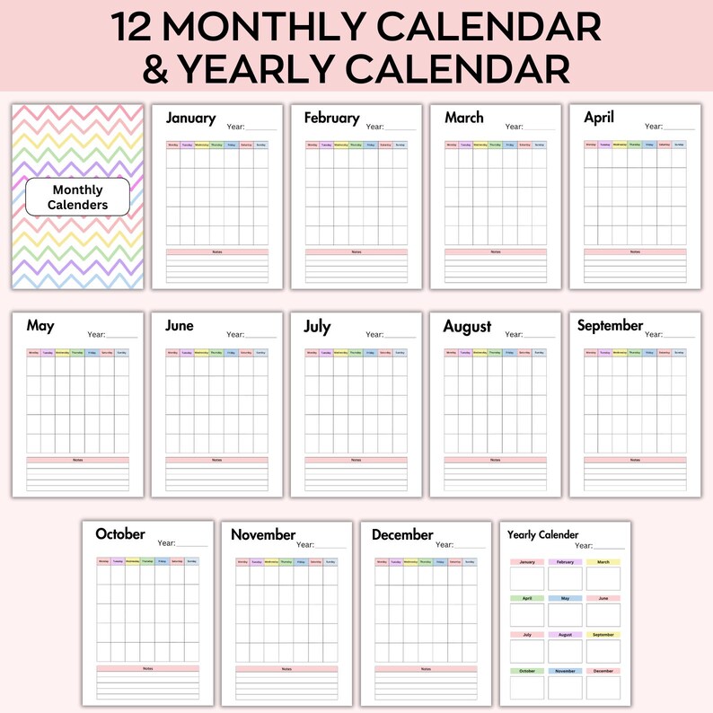 Rainbow Budget Finance Planner Bundle Printable, Digital Finance ...
