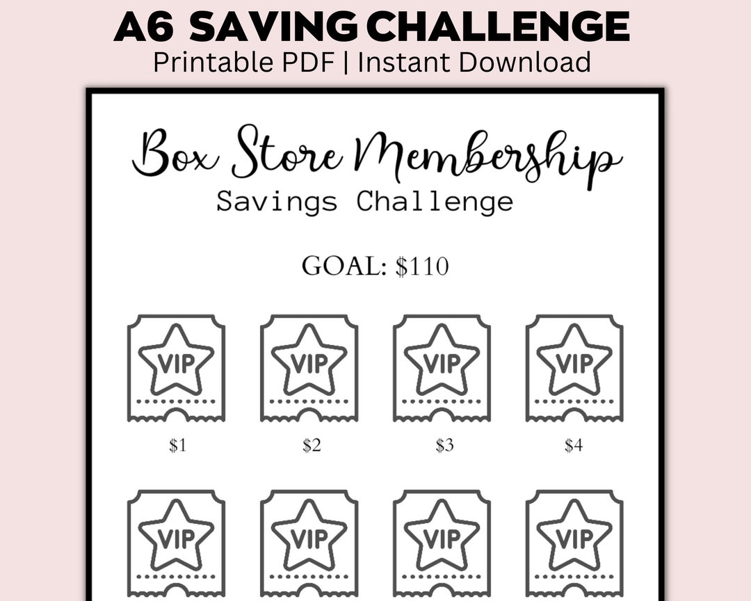 A6 Box Store Savings Challenge Mini Savings Challenge Save - Etsy