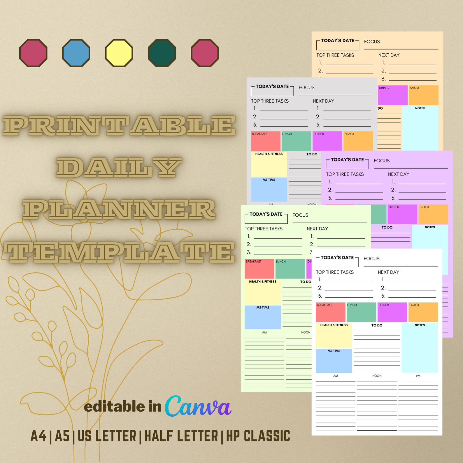 Adhd Planner Printable Adhd Daily Planner Digital Daily - Etsy