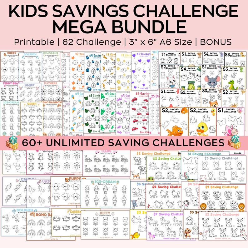 Ultimate Kids Savings Challenge Bundle, Mega A6 Kids Savings Challenge ...