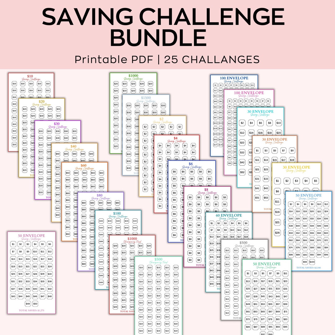 A6 Savings Challenge Printable, Mini Saving Challenge Bundle, Finance ...