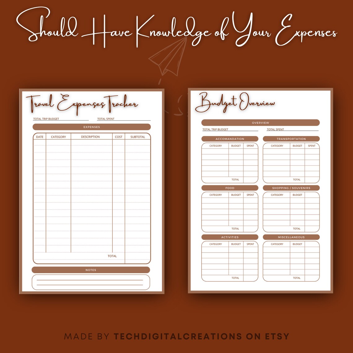 Printable Travel Itinerary, Travel Plan Printable, Printable Travel ...
