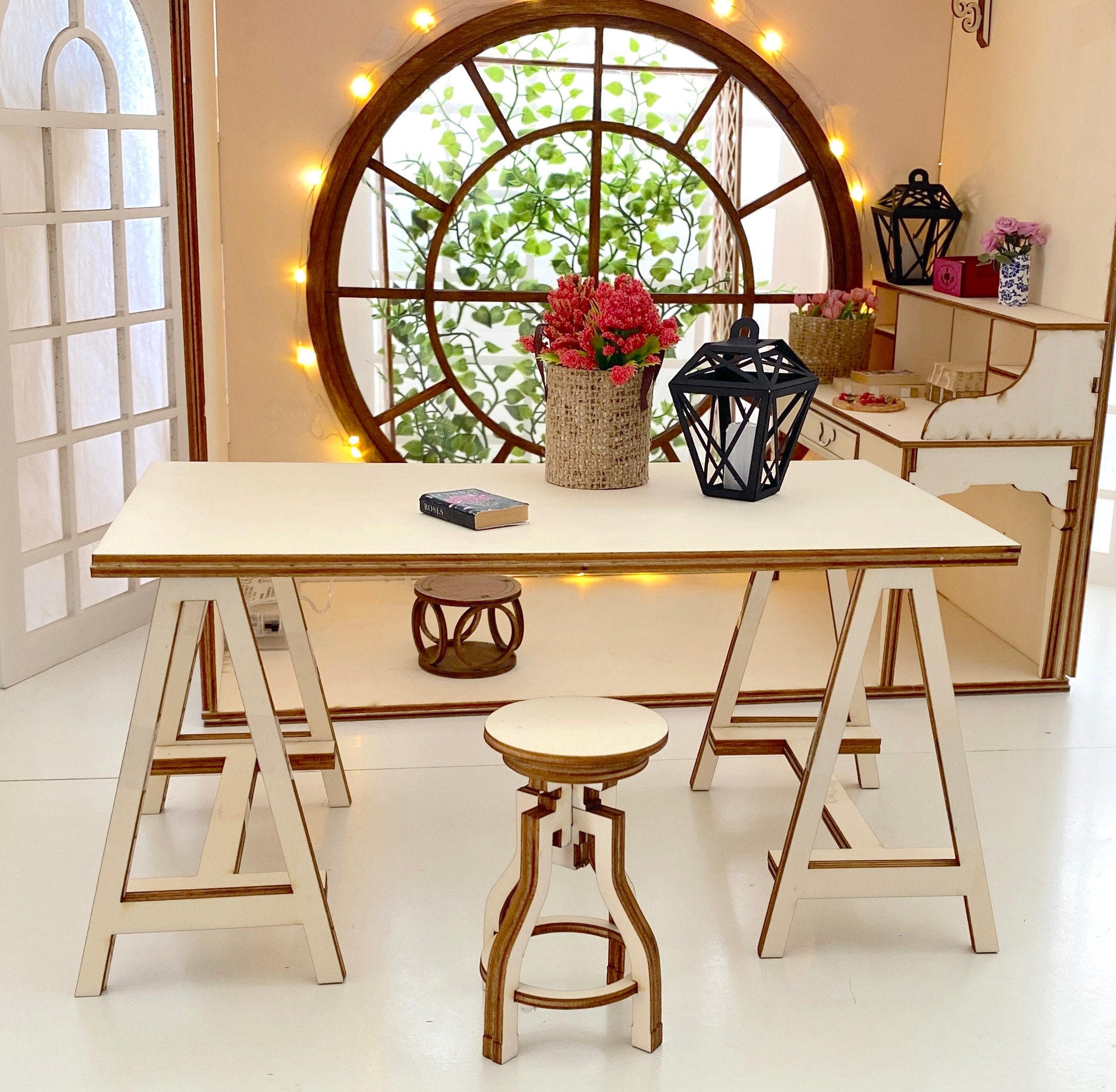 Dollhouse Trestle Table and Stool - SVG Cut Files + Instructions PDF ...