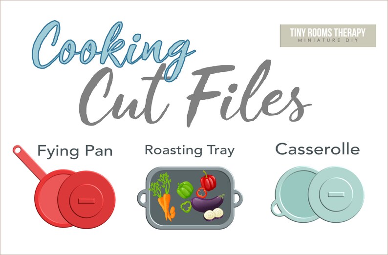 Dollhouse Cooking SVG FILES Bakery Set Cut Files • Frying Pan ...