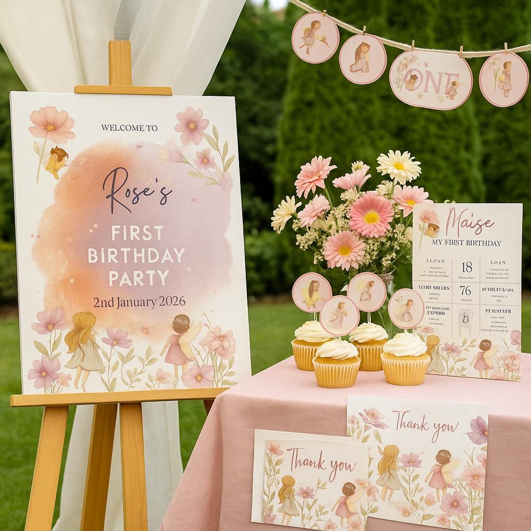 Editable Fairy Birthday Party Bundle Enchanced Party Set | Ages 1–3 ...