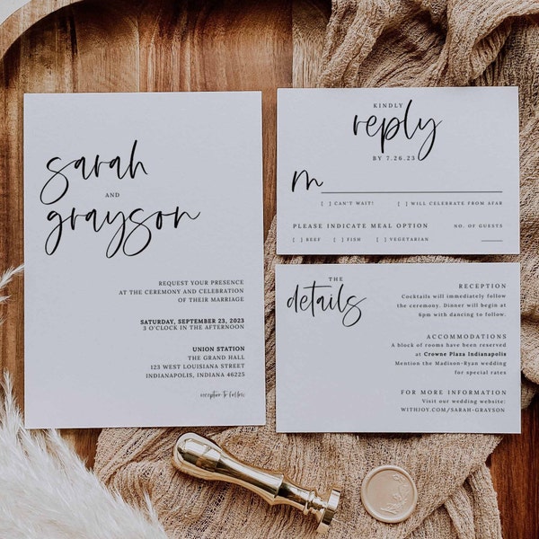 Wedding Invitation With Meal Choice - Etsy