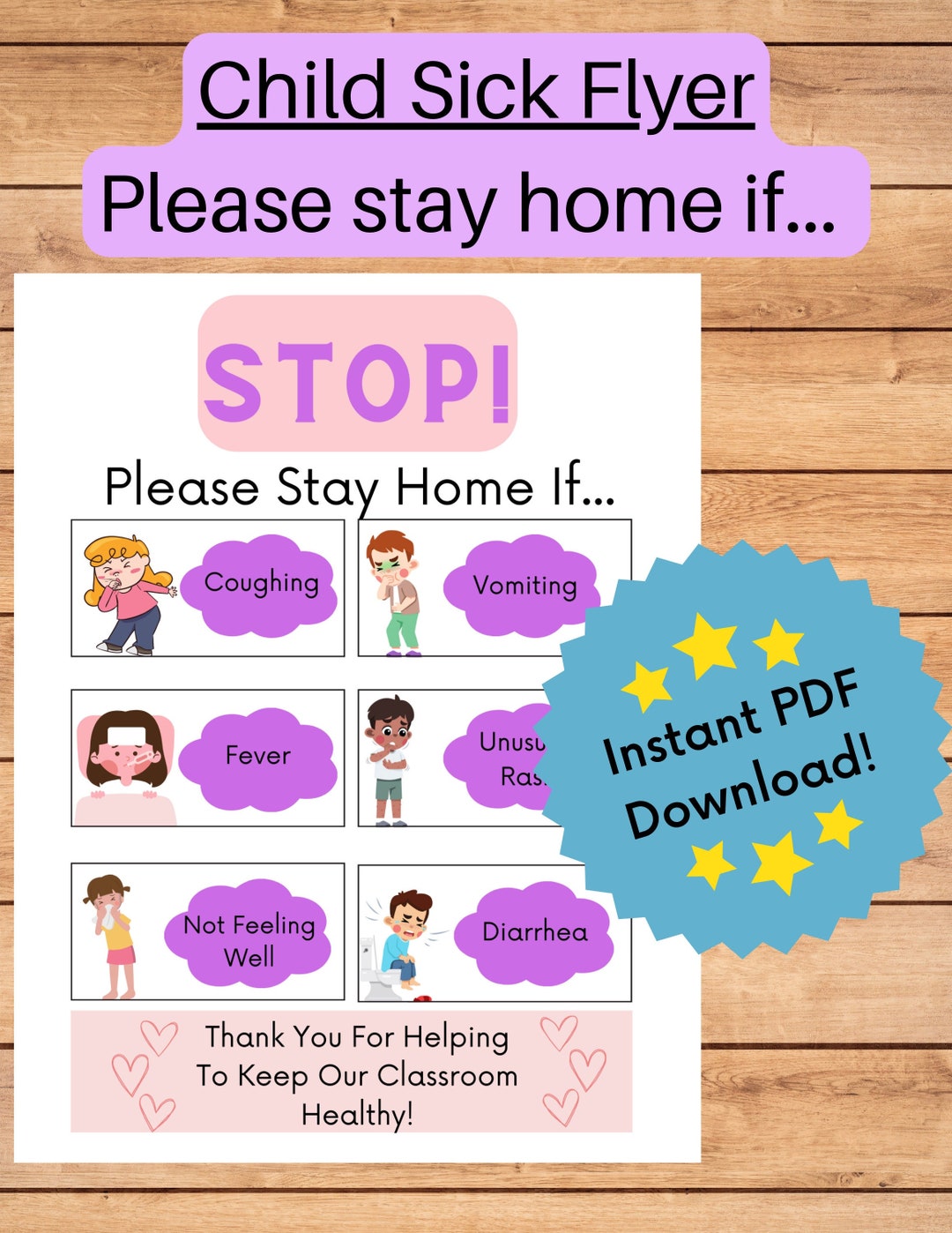 Child Sick Flyer - Etsy