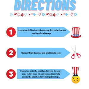 Fourth of July Preschool Activity / Uncle Sam Headband Craft - Etsy