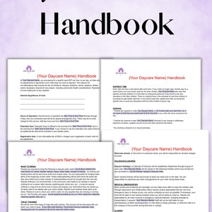 Daycare Registration Handbook/contract/ - Perfect for Home Daycares ...