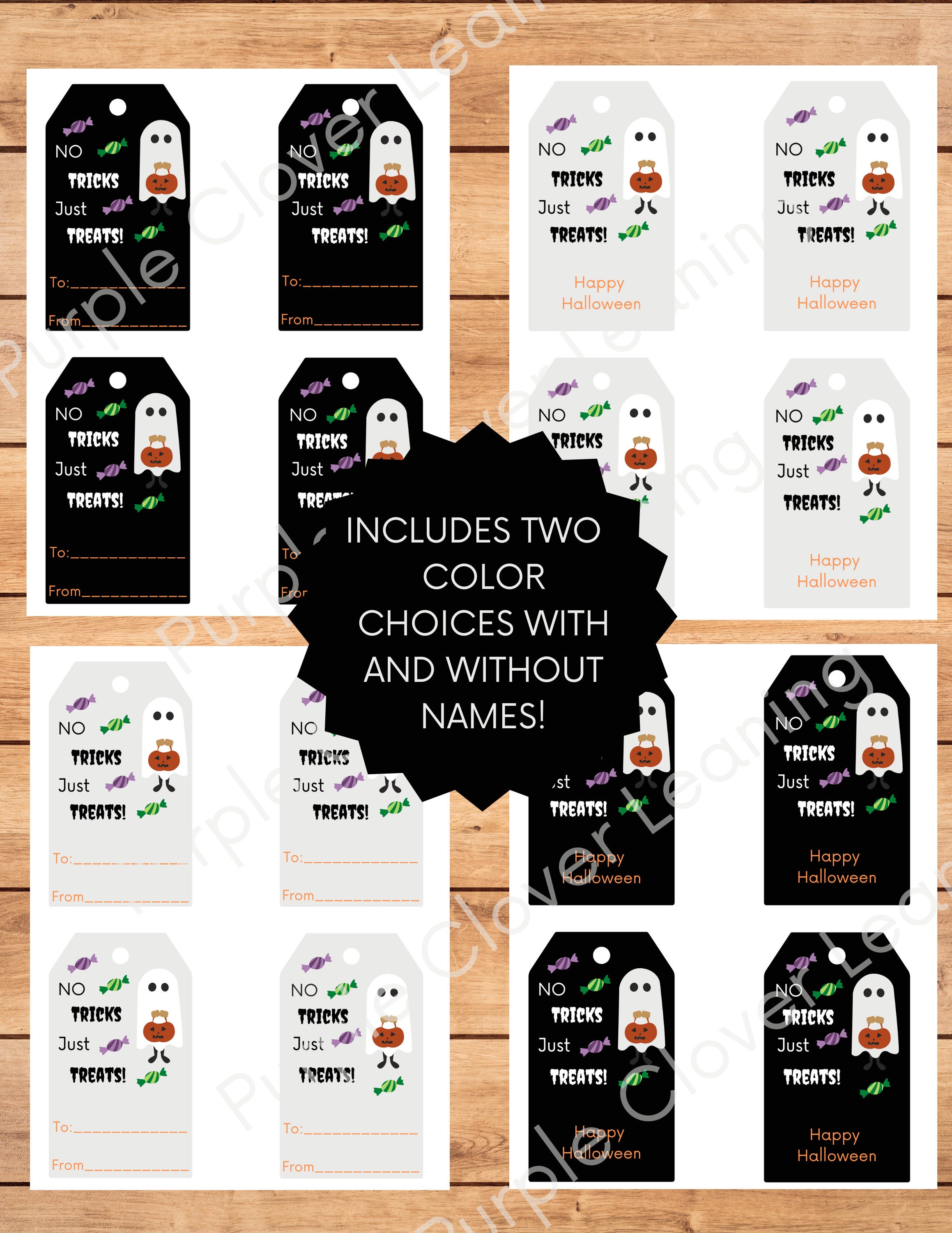 Halloween Gift Tags/ Trick or Treat Ghost/ Goodie Bag Tag/ Great for ...