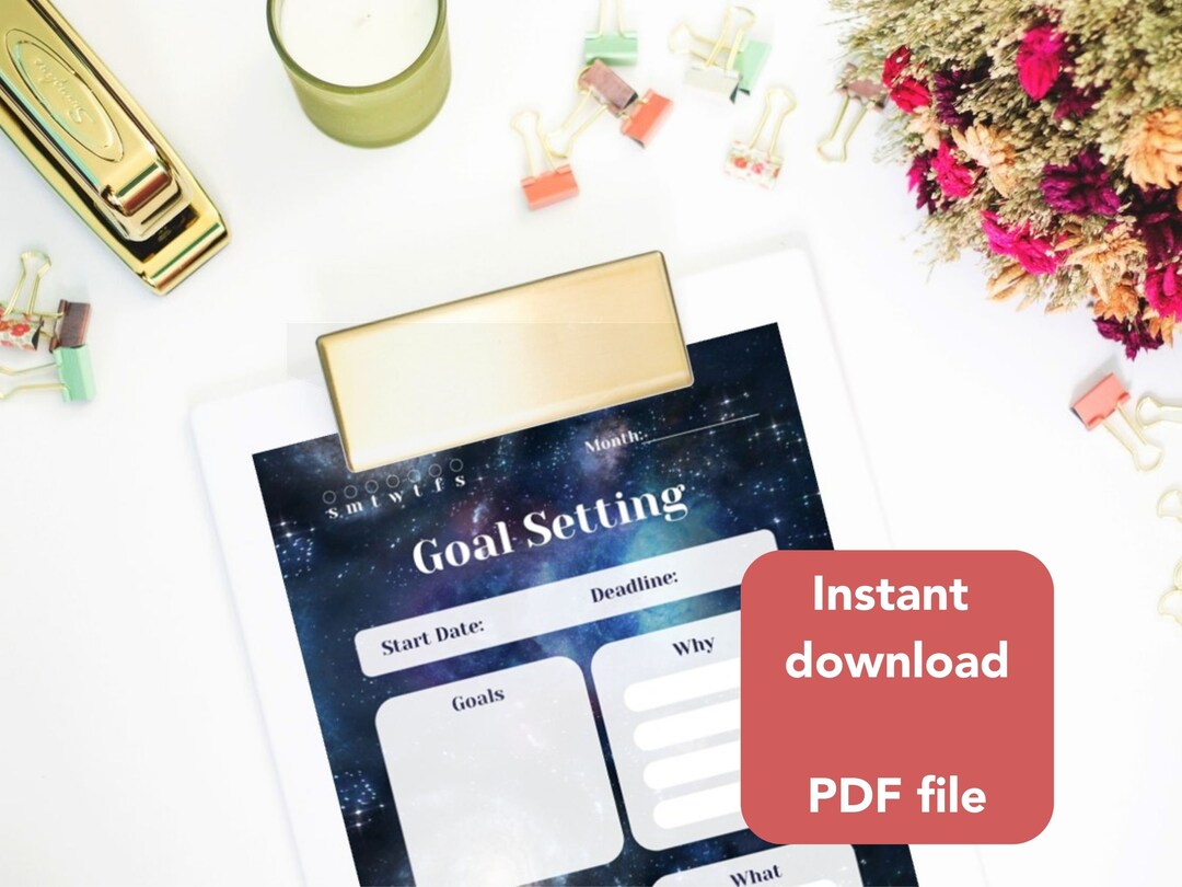 Goal Planner Bundle Space Goal Setting Printable Worksheet Pack Goals ...