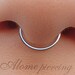 925 Sterling Silver Tiny Septum Ring Thin Septum Ring 24 Gauge Septum ...