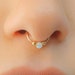 Gold White Opal Septum Ring 20 Gauge Septum Piercing 14k Gold Filled ...