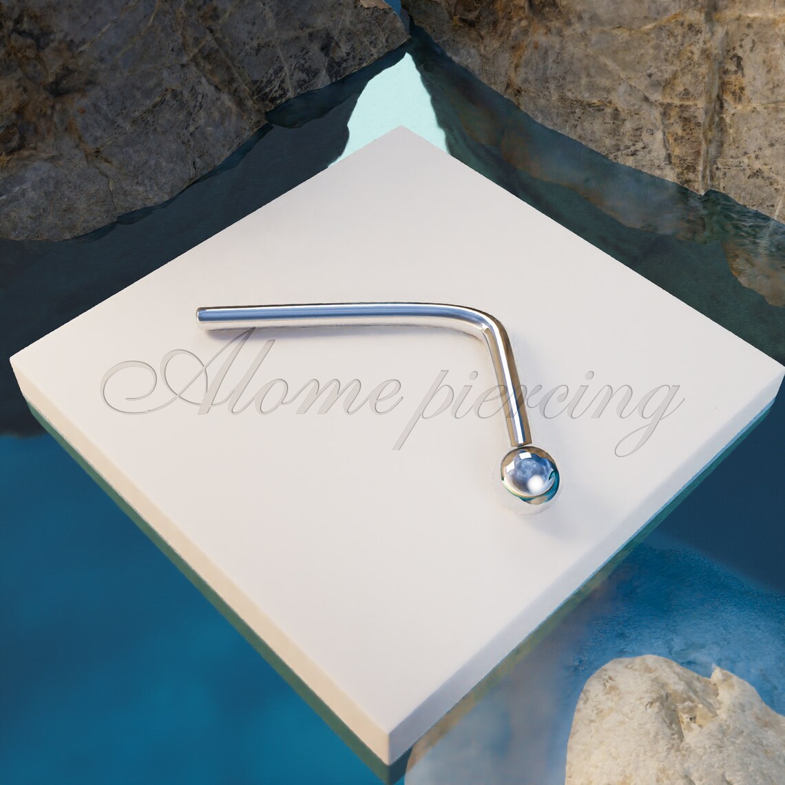 Tiny Ball Nose Stud 925 Silver L Shape 22G Small Ball Nose - Etsy