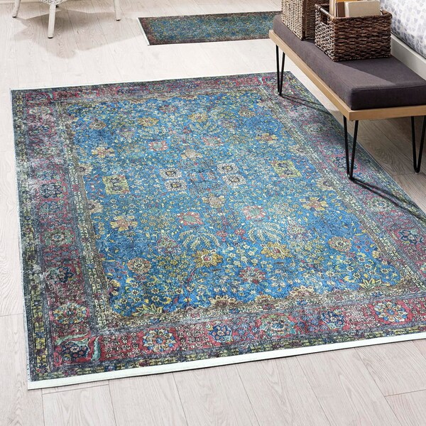 Persian Blue Rug - Etsy