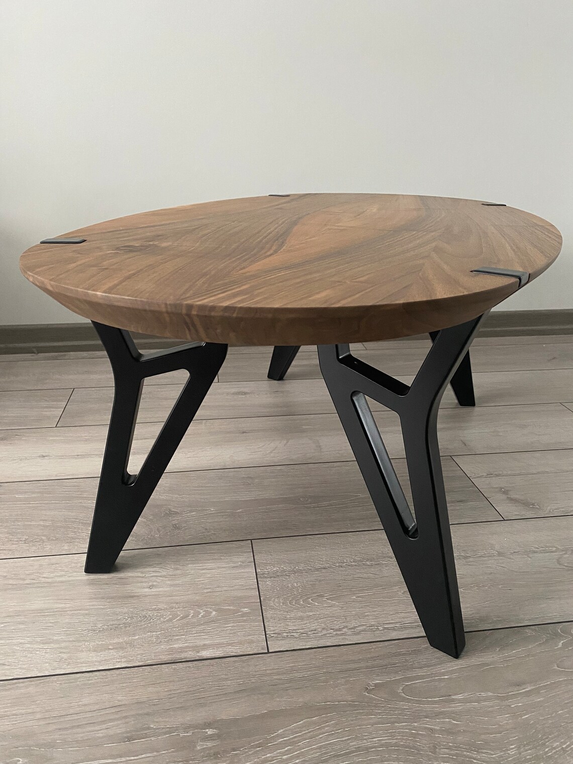 Unique Walnut Wood Coffee Table, Solid Walnut Wood Ellipse Coffee Table ...