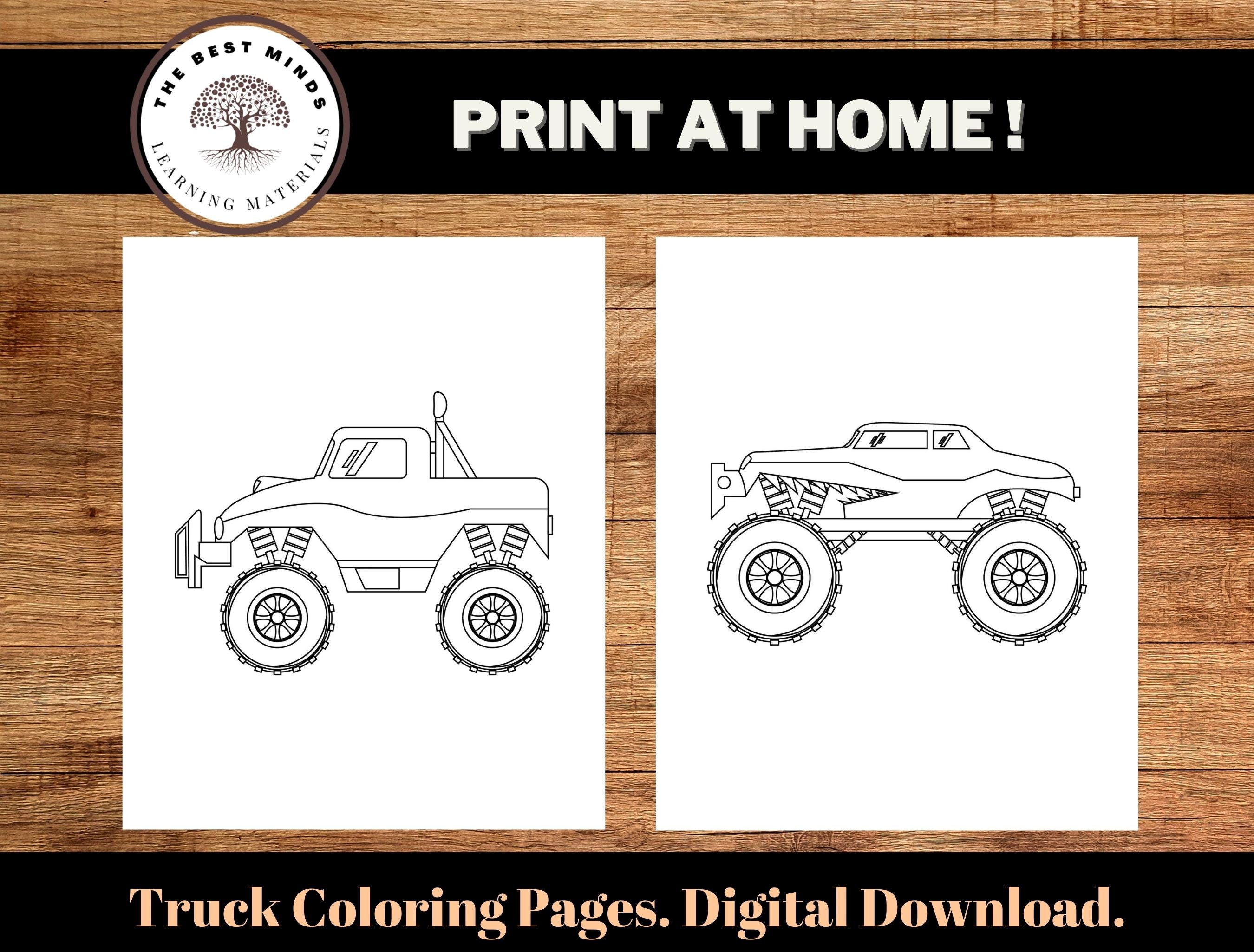 Monster Truck Coloring Pages, Monster Truck Printables, Monster Truck ...